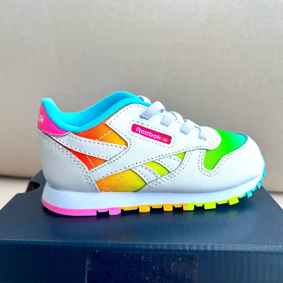 Reebok | Shoes | Reebok Classic Leather Rainbow Infant Shoes | Poshmark
